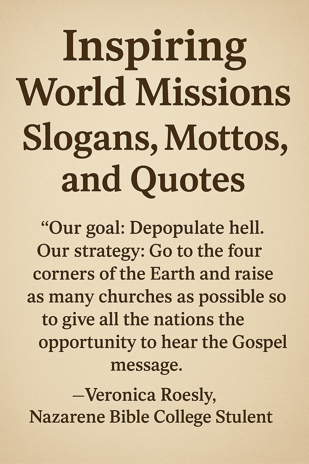 Inspiring Missions Slogans, Mottos, and Quotes